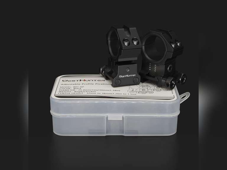 WestHunter Optics Adjustable Height Picatinny/Dovetail Scope Rings, 1 ...