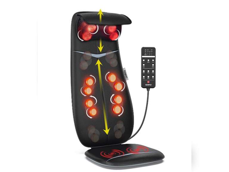 RENPHO Back Massager with Heat, Shiatsu Rolling Chair Massage Pad for ...