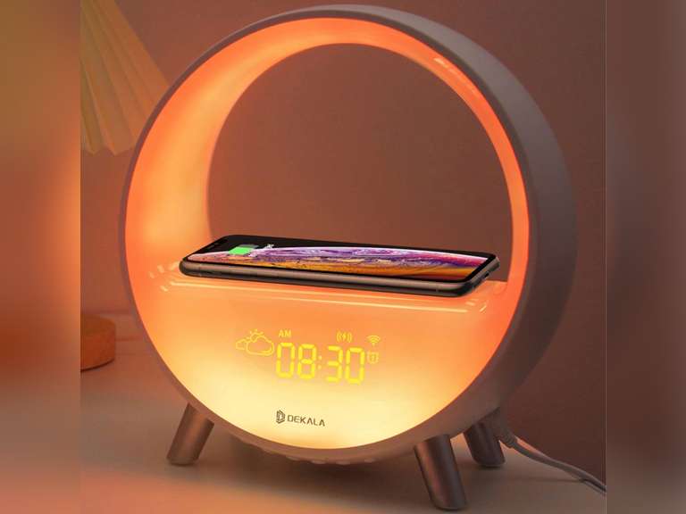 Dekala Arches Gradual Sunrise Alarm Clock with Wireless Charging White ...