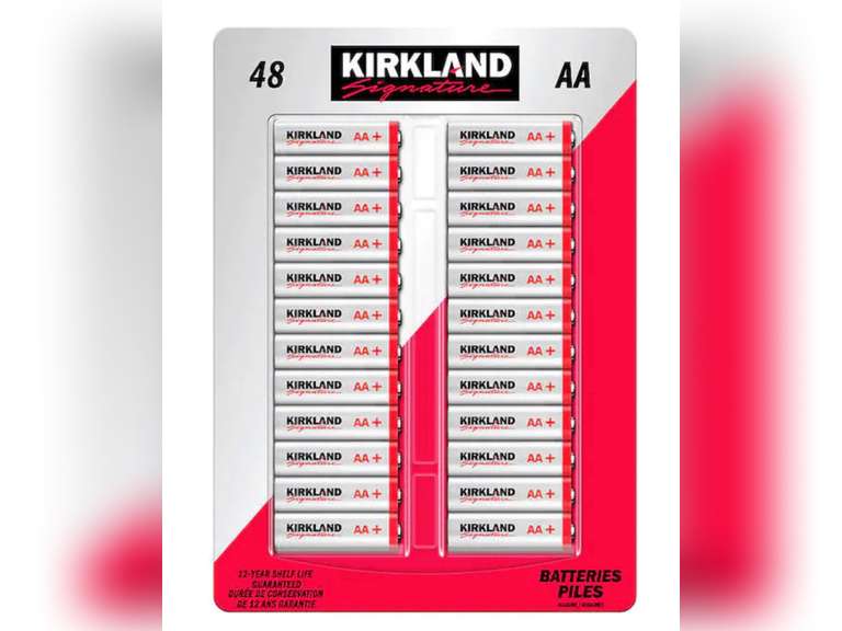 Kirkland Signature Alkaline AA Batteries, 48-count 18.99 - Quarter Price