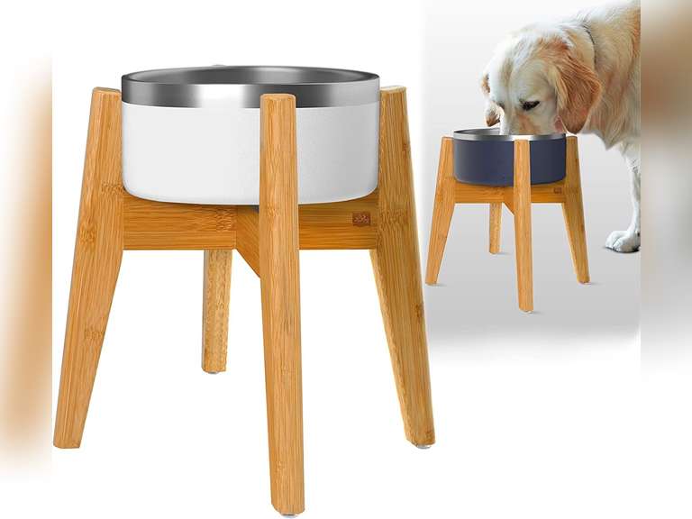 Dog Food Water Bowl Stands for Large Dogs - Adjustable Feeder Dispenser ...
