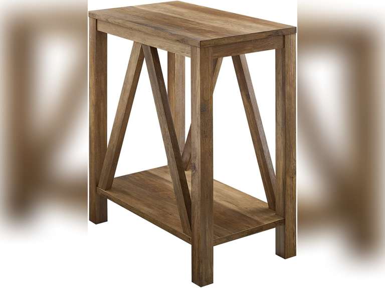 Walker Edison Modern Farmhouse A-Frame Wood Rectangle Side Table Living ...