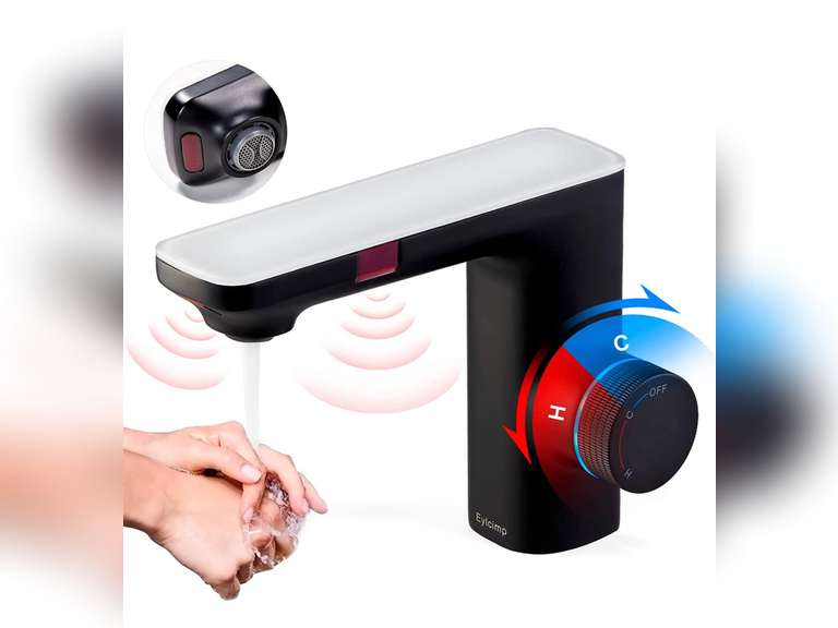 Automatic Sensor Touchless Bathroom Sink Faucet with Light Ring ...