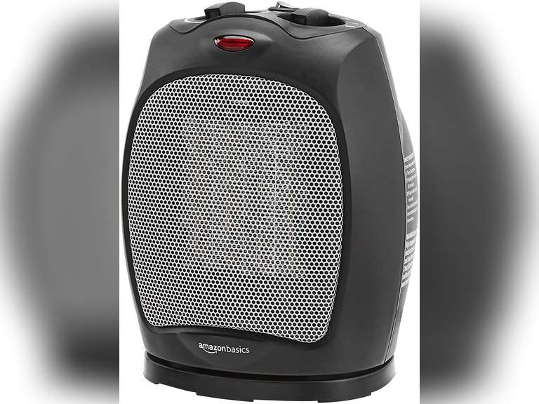 Amazon Basics 1500W Oscillating Ceramic Heater with Adjustable ...