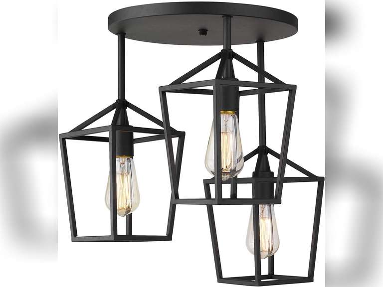 Emliviar 3-Light Ceiling Light, Semi-Flush Mount Light Fixture with ...