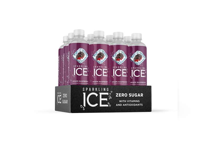 Sparkling Ice, Grape Raspberry Sparkling Water, Zero Sugar Flavored Water, with Vitamins and ...
