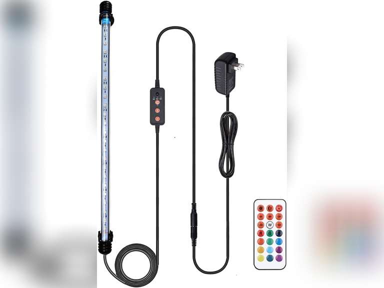 VARMHUS Submersible LED Aquarium Light,Fish Tank Light with 3 Stage Timer Auto Turn On/Off and ...