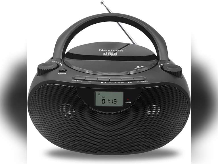 Nextron Portable Bluetooth CD Player Boombox with AM/FM Radio Stereo ...