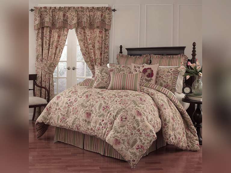 WAVERLY Imperial Dress Modern Farmhouse Floral 4-Piece Reversible ...