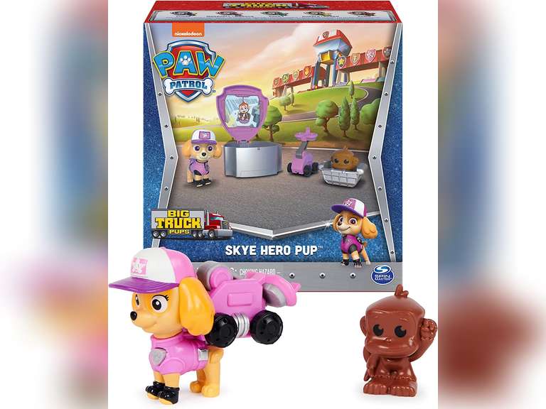 Paw Patrol, Big Truck Pups Skye Action Figure with Clip-on Rescue Drone ...