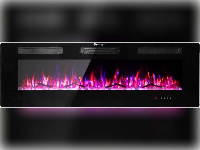50" Electric Fireplace, Cool to The Touch Fireplace Heater, Recessed ...