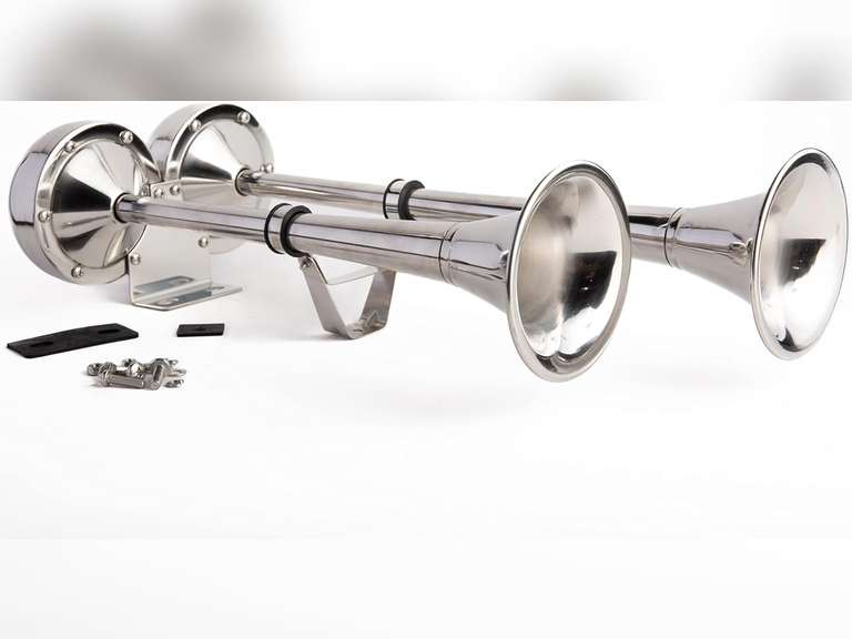 Viking Horns | Electric Dual Trumpet Marine Horn (12V) | Stainless ...