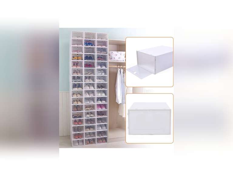 DYRABREST 24 Pack Shoe Storage Boxes,Clear Plastic Clamshell Shoebox ...