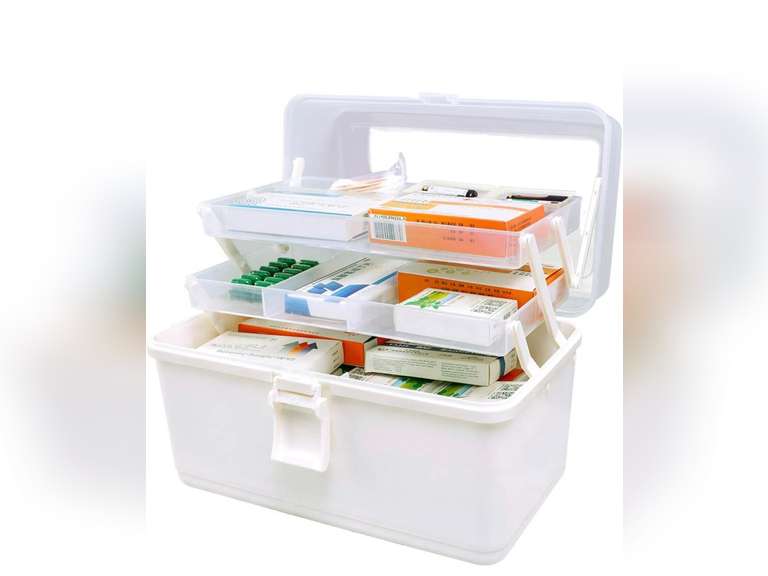Hershii Plastic Medical Storage Containers Medicine Box Organizer Home ...