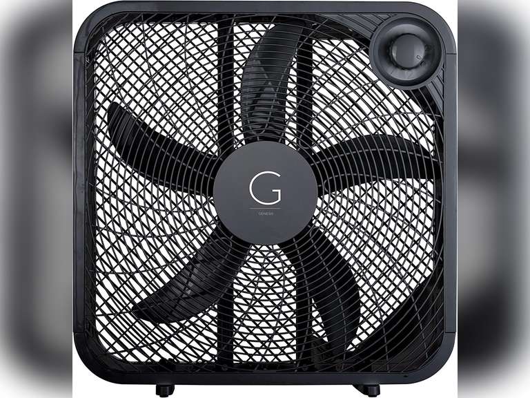 Genesis 20" Box Fan, 3 Settings, Max Cooling Technology, Carry Handle ...