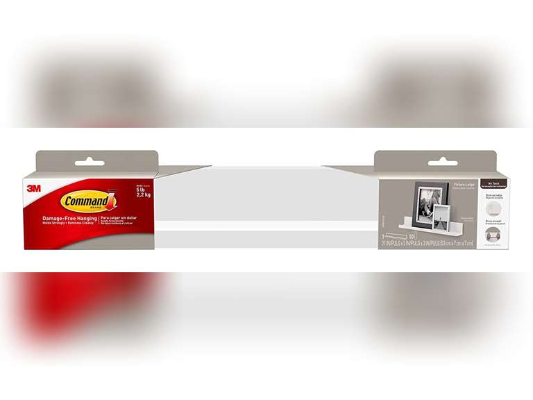 Command Picture Ledge, Damage Free Hanging Floating Shelf, No Tools ...