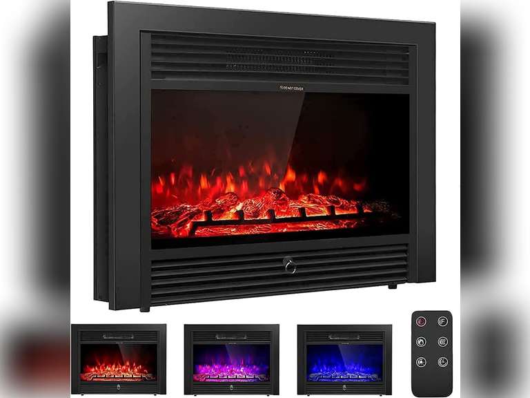 Giantex Wall Fireplace Electric with Remote Control, 28.5" Electric ...