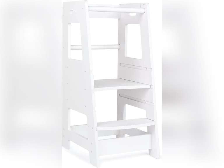 KidzWerks Child Standing Tower Kids Kitchen Step Stool Toddler Wood ...