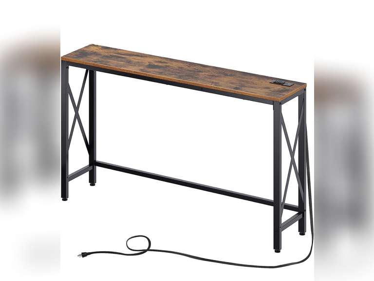 Rolanstar Console Table with Power Outlets and USB Ports, 55” Entryway ...