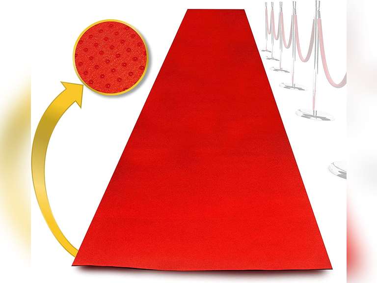 Red Carpet Runner for Party - Extra-Thick Non-Slip Felt Rug Party ...