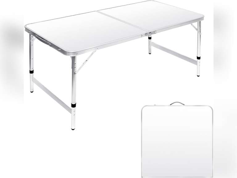 Moosinily Folding Camping Table, 4 Ft Aluminum Folding Table, Picnic ...