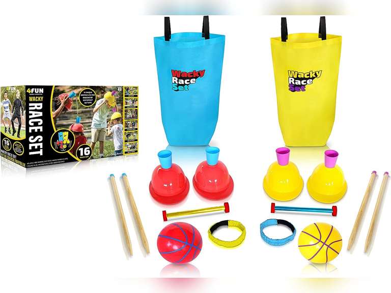 4FUN Wacky Race Set - Family Fun Outdoor Yard Games - Set Includes Hop ...