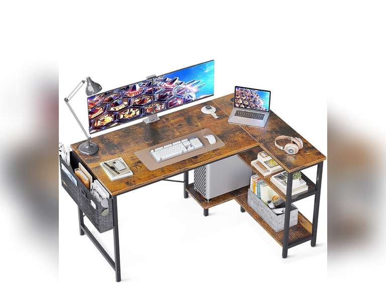 ODK Small L Shaped Computer Desk, 48 Inch Corner Desk with Reversible ...