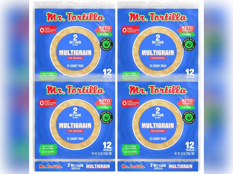 Mr. Tortilla Low Carb Keto Soft Taco Shells, Vegan, Quesadillas ...
