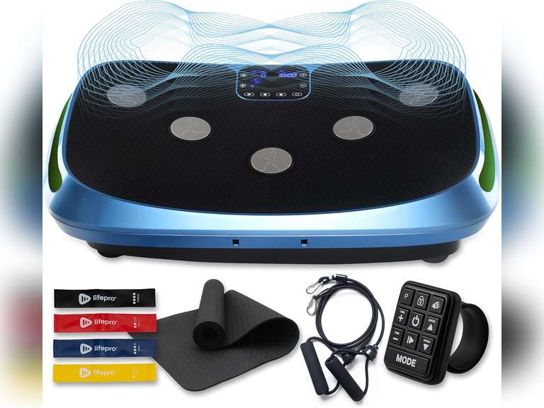 LifePro Rumblex 4D Vibration Plate Exercise Machine - Triple Motor Oscillation, Linear ...