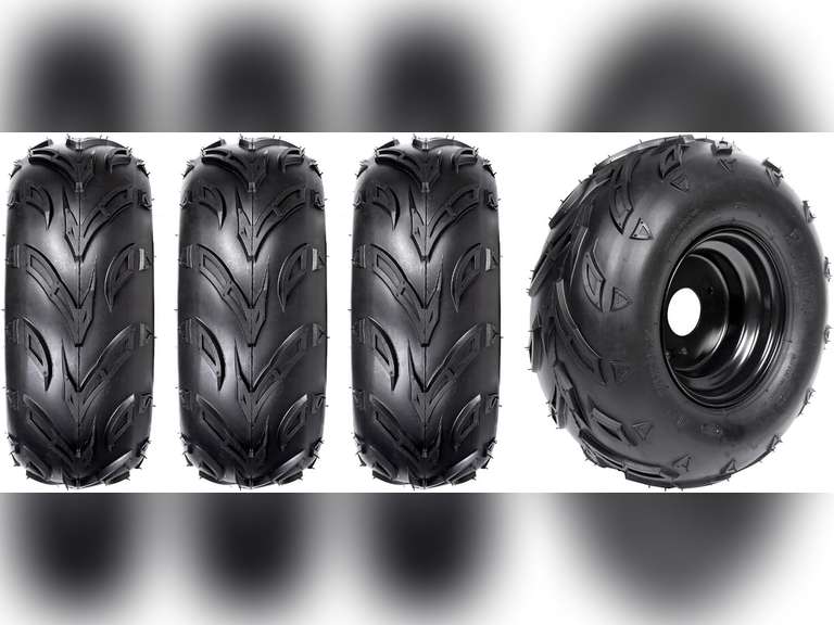 4PCS ATV Go Kart Tires and Rims Tubeless 16X8-7 Inch Front or Rear ...