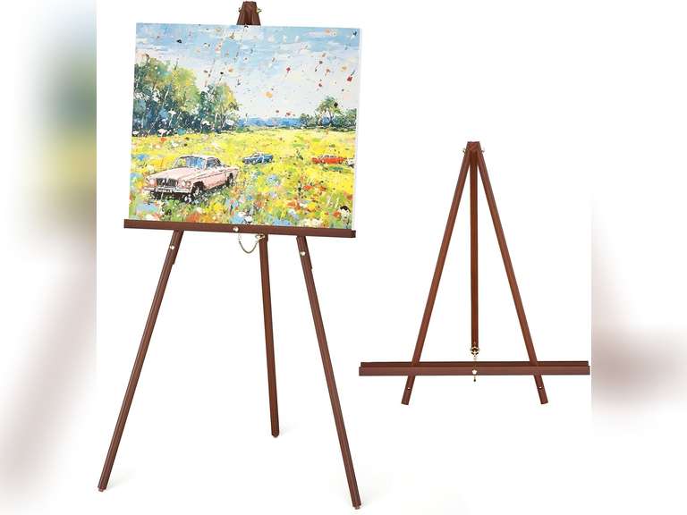 Wooden Easel Stand, 63" Portable Tripod Artist Easel, Easel Stand for ...