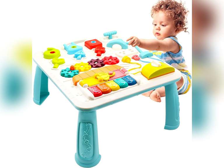 Busy Board Activity Table Baby Musical Toy with Lights and Melodies ...