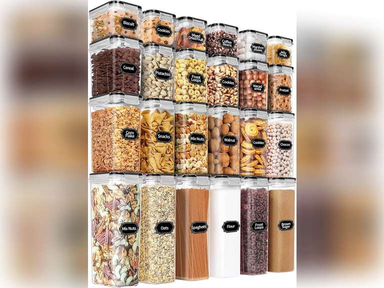 PRAKI Airtight Food Storage Containers Set with Lids - 24 PCS, BPA Free ...