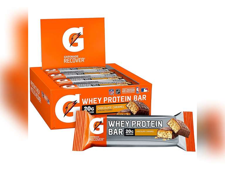 Gatorade Whey Protein Recover Bars, Chocolate Caramel, 2.8 ounce bars ...