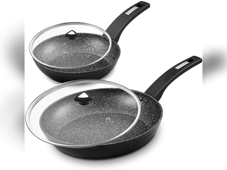 KOCH SYSTEME CS CSK 8'+11' Nonstick Frying Pan Set with Lids - Hard ...