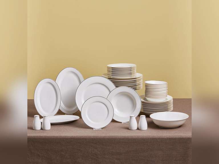 Karaca Lexi Gold Dinner Set for 12 People - 56 Piece Luxury Dinner Set ...