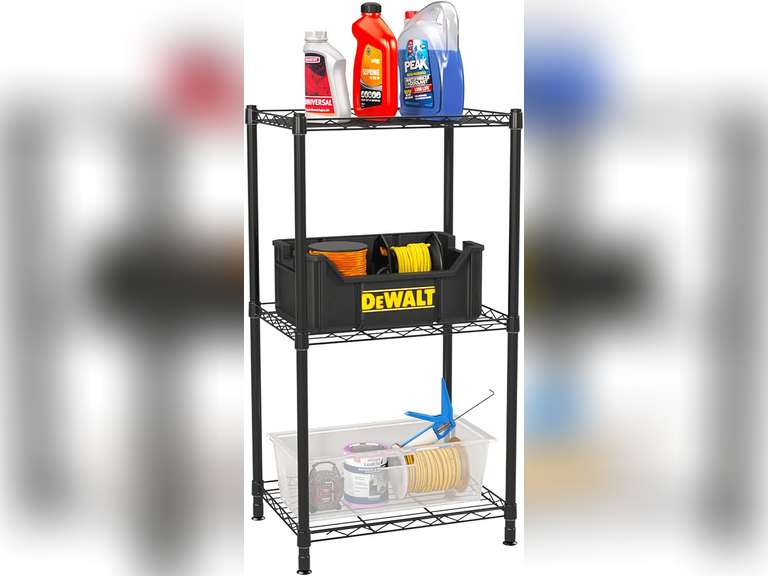 Fixed Layer Spacing Storage Shelf 3 Tier Metal Storage Rack Wire ...