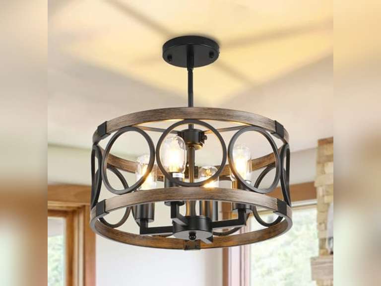 Light Fixture Ceiling Mount Kitchen 4 Light Semi Flush Mount Ceiling ...