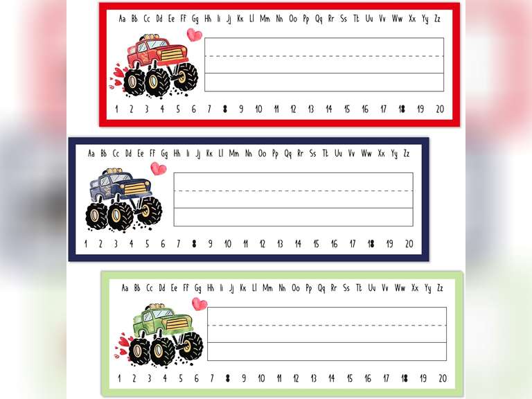 Name Tags for Classroom Desks, Truck Theme Students Name Plates, Truck ...