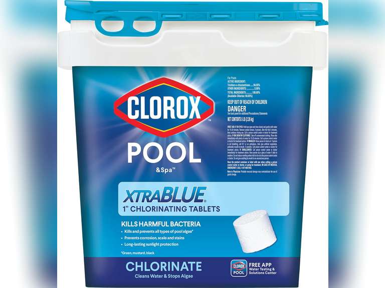 Clorox Pool&Spa XtraBlue 1 Swimming Pool Chlorinating Tablets, Kills ...