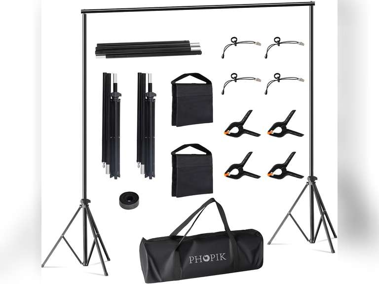 PHOPIK Adjustable Backdrop Stand Kit - Photo Video Studio for Wedding ...