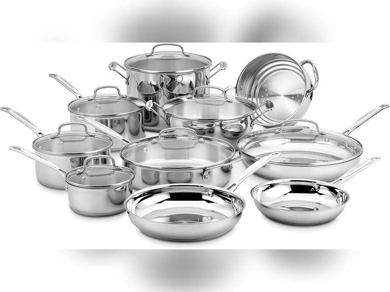 Cuisinart 17-Piece Cookware Set, Chef's Classic Steel Collection 77-17N ...