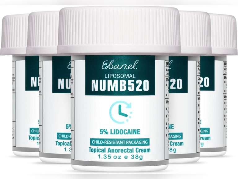 Ebanel 5% Lidocaine Numbing Cream, Pain Relief Cream Burn Itch Cream, 5 ...