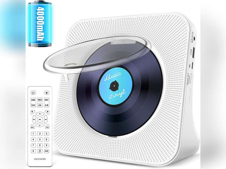 Portable CD Player with Bluetooth: 4000mAh Recheageable Kpop Music ...