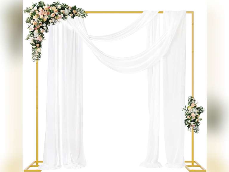 Fomcet 8FT x 8FT Backdrop Stand Heavy Duty with Base, Gold Portable ...