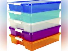 Storex Classroom Craft Project Box – Stacking Plastic Organizer Fits ...