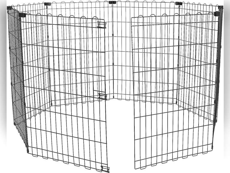 Amazon Basics Foldable Octagonal Metal Exercise Pet Play Pen for Dogs ...