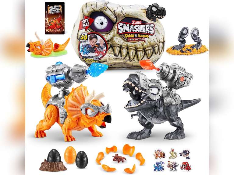 Smashers Dino Island T-Rex Battles (Black Version) by ZURU 50 ...