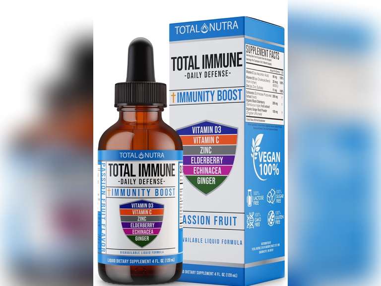 Total Immune 6-in-1 Liquid Multivitamin Supplement | 100% Daily Zinc ...