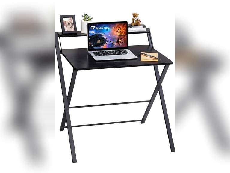 GreenForest Folding Desk No Assembly Required Fully Unfold 32 x 24.5 ...